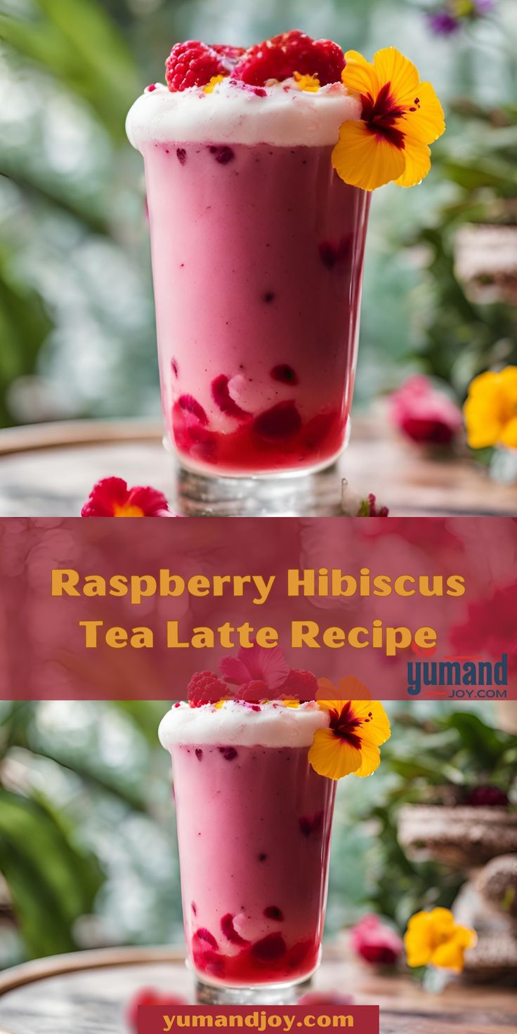 Home » Recipes » Drinks » Raspberry Hibiscus Tea Latte